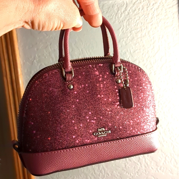 Coach | Bags | Coach Micro Mini Plum Glitter Crossbody | Poshmark